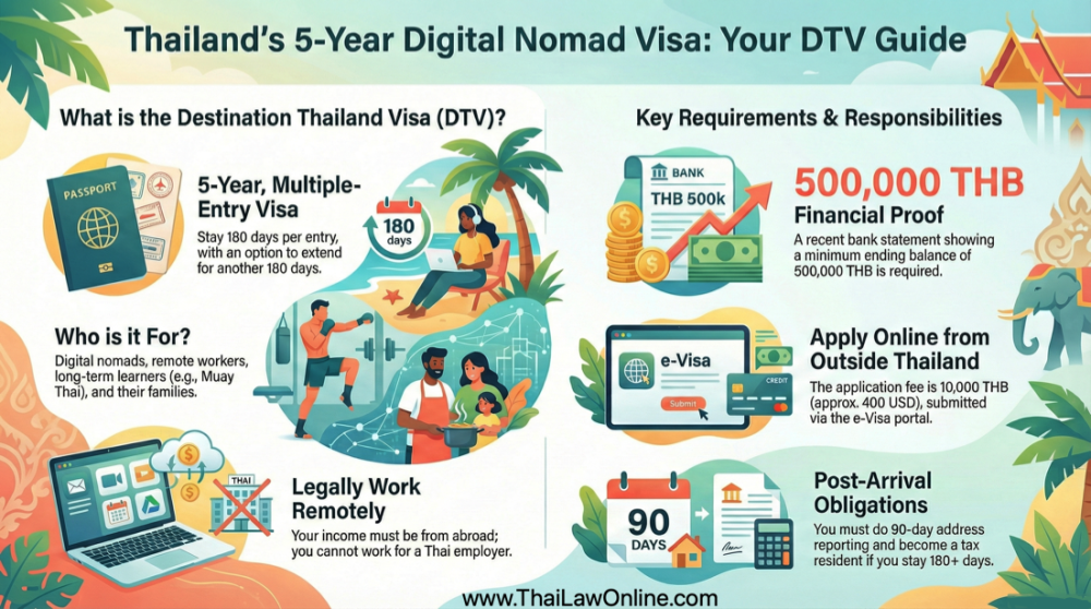 Destination Thailand Visa (DTV) | Best Visa in 2026 - ThaiLawOnline