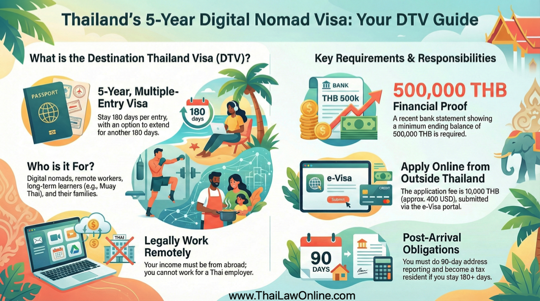 Destination Thailand Visa (DTV) | Best Visa in 2026 - ThaiLawOnline